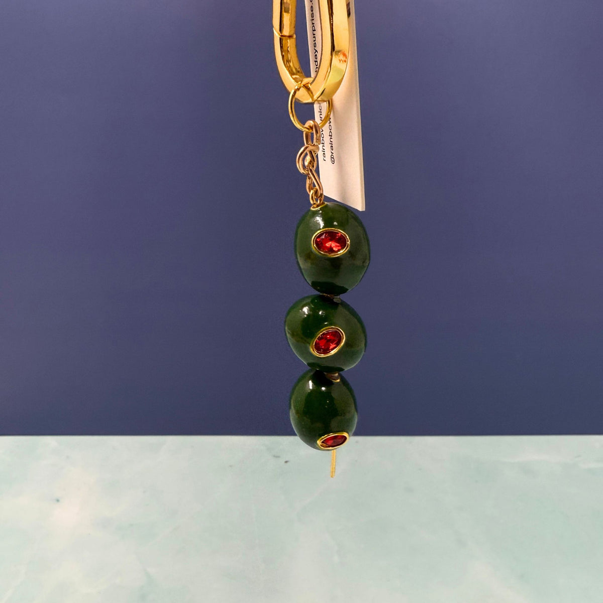 Triple Olive Keychain – Martini Charm Key Ring | Rainbow Unicorn ...