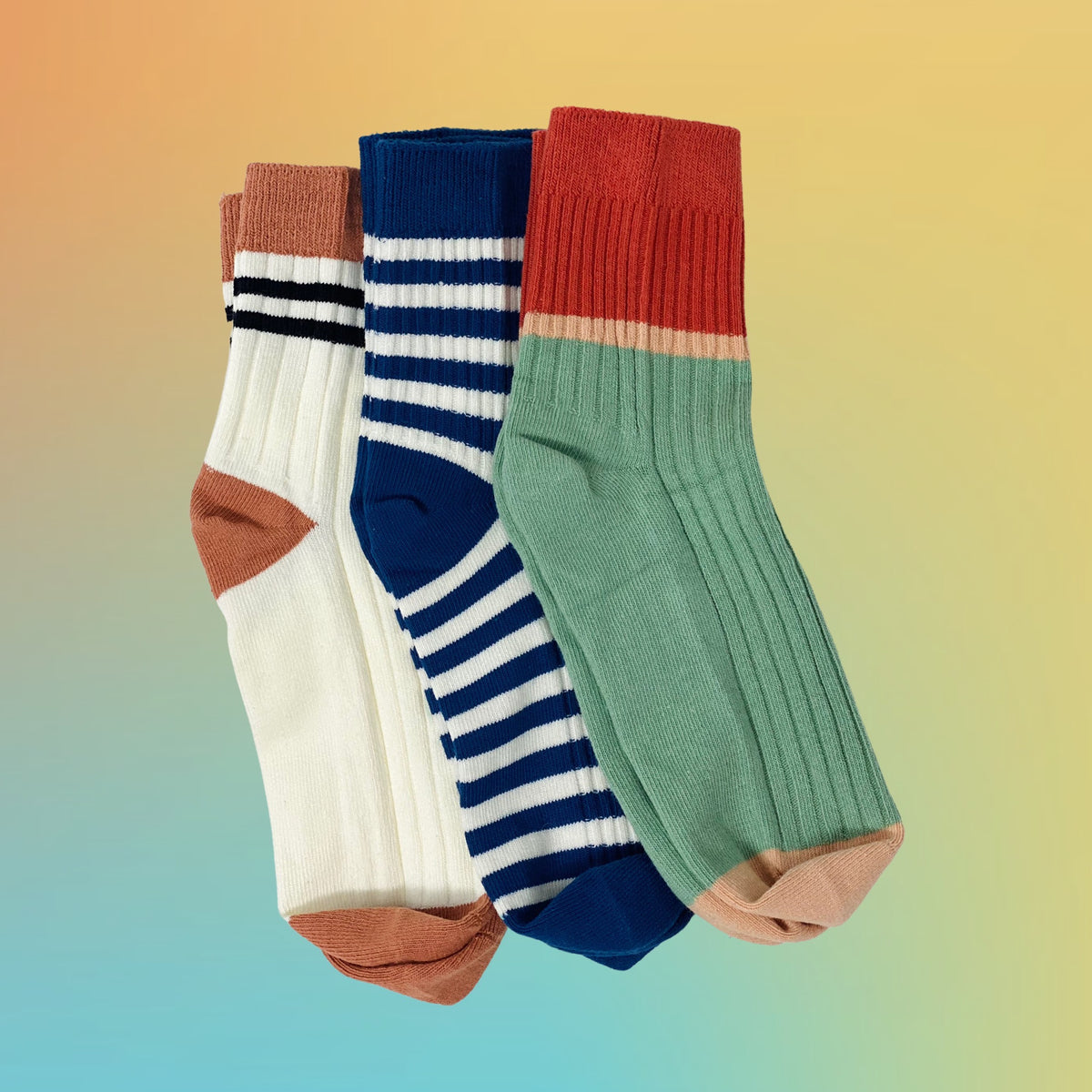 Striped & Colorblock Piper Socks – Bright & Playful Style | Rainbow ...