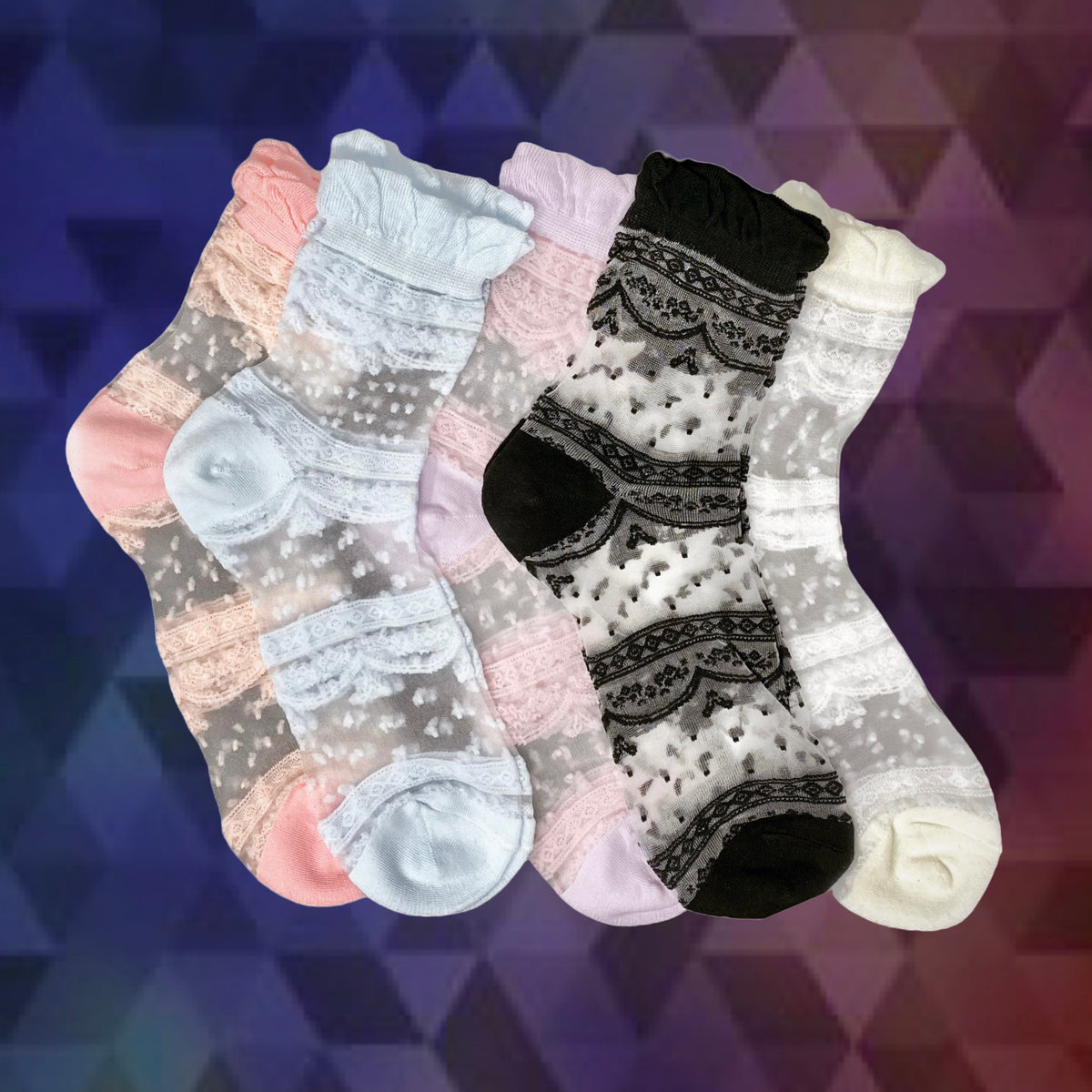 Romantic & Vintage-Inspired Victorian Lace Evelyn Socks | Rainbow ...