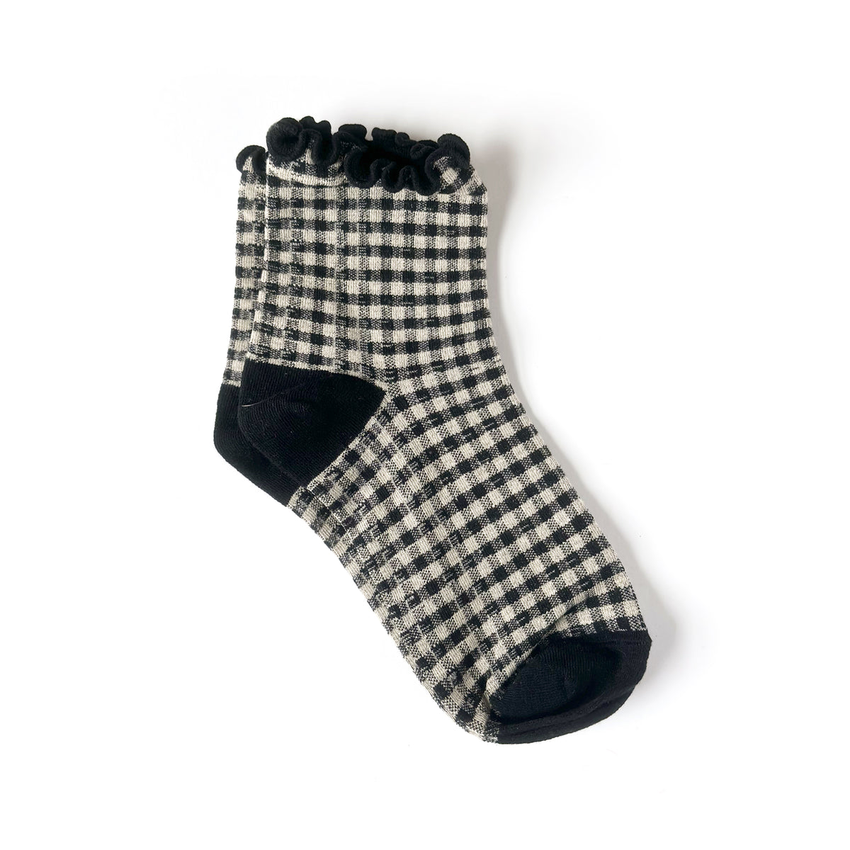 Gingham Ruffle Ankle Reese Socks – Cute & Frilly Everyday Style ...